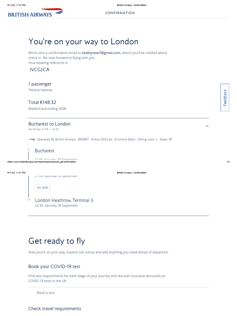British Airways Code | PDF