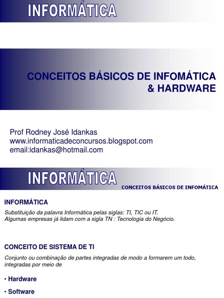 Conceitos de Informática e Hardware BR - OK | PDF | Microprocessador ...