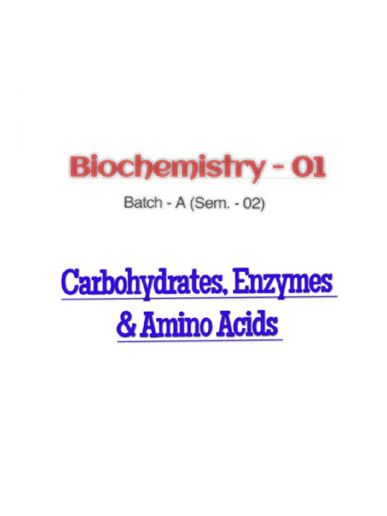 Biochemistry 1 | PDF
