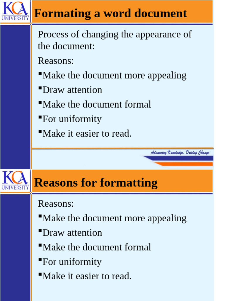 Topic 6 Formating A Word Document Pdf