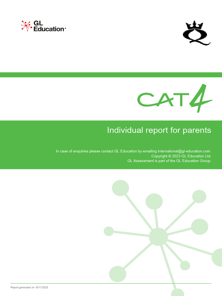 Individual Report For Parents: GL Assessment Is Part of The GL ...