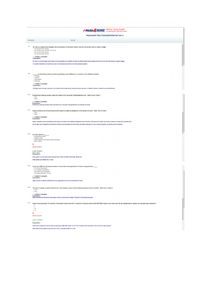 Mock Paper NISM 8 Equity and Derivatives | PDF