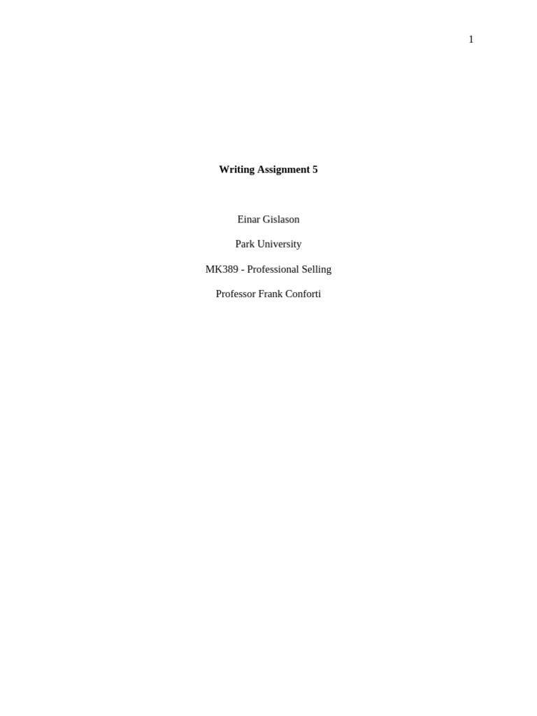 Writing Assignment Unit 6 | PDF