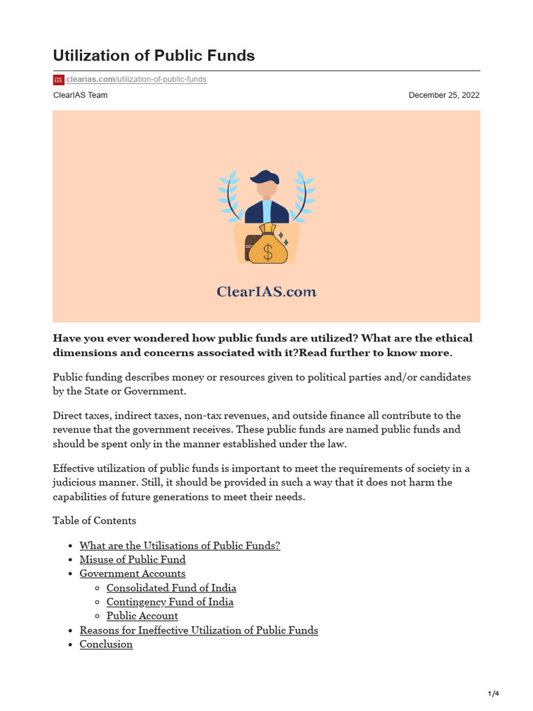 Utilization of Public Funds | PDF