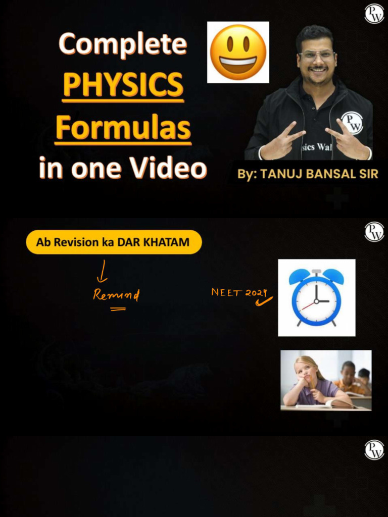 All Physics Formula - Tanuj Sir - NEET 2024-Compress | PDF