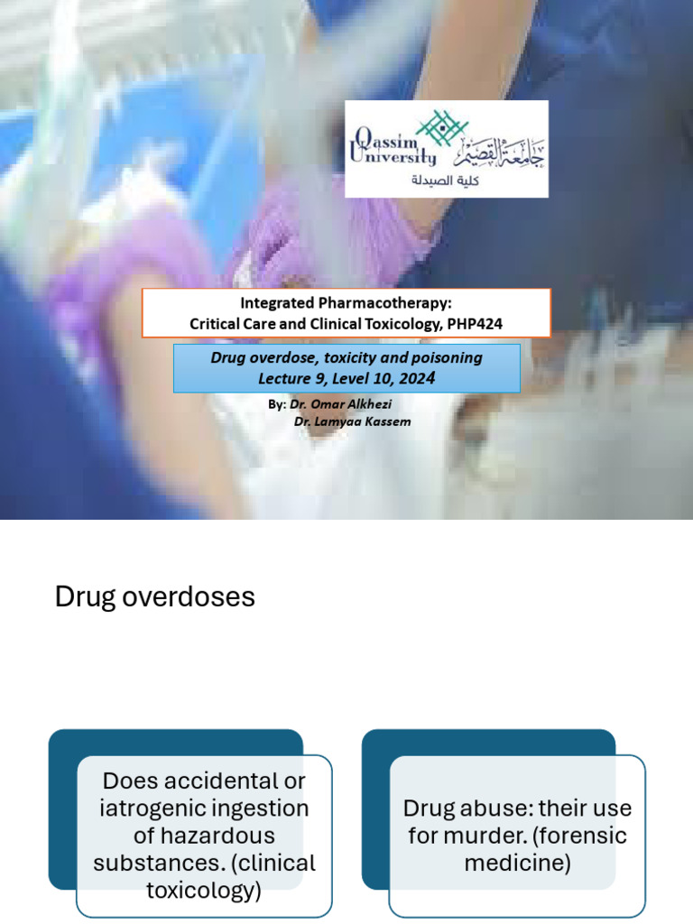 Overdose Toxicity and Poisoning | PDF
