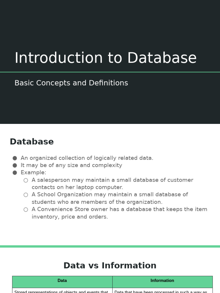 Introduction To Database | PDF