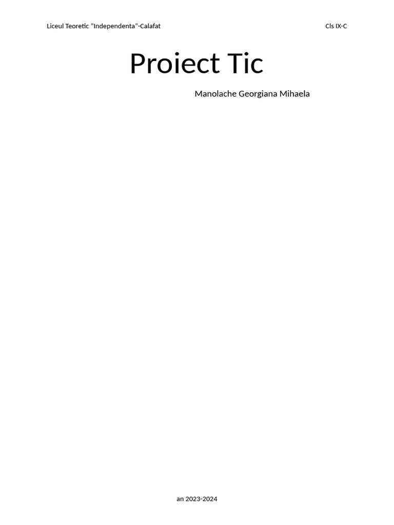 Exemple Proiect Tic | PDF
