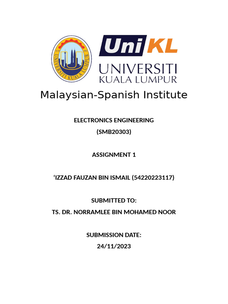 Electronics Assignment | PDF