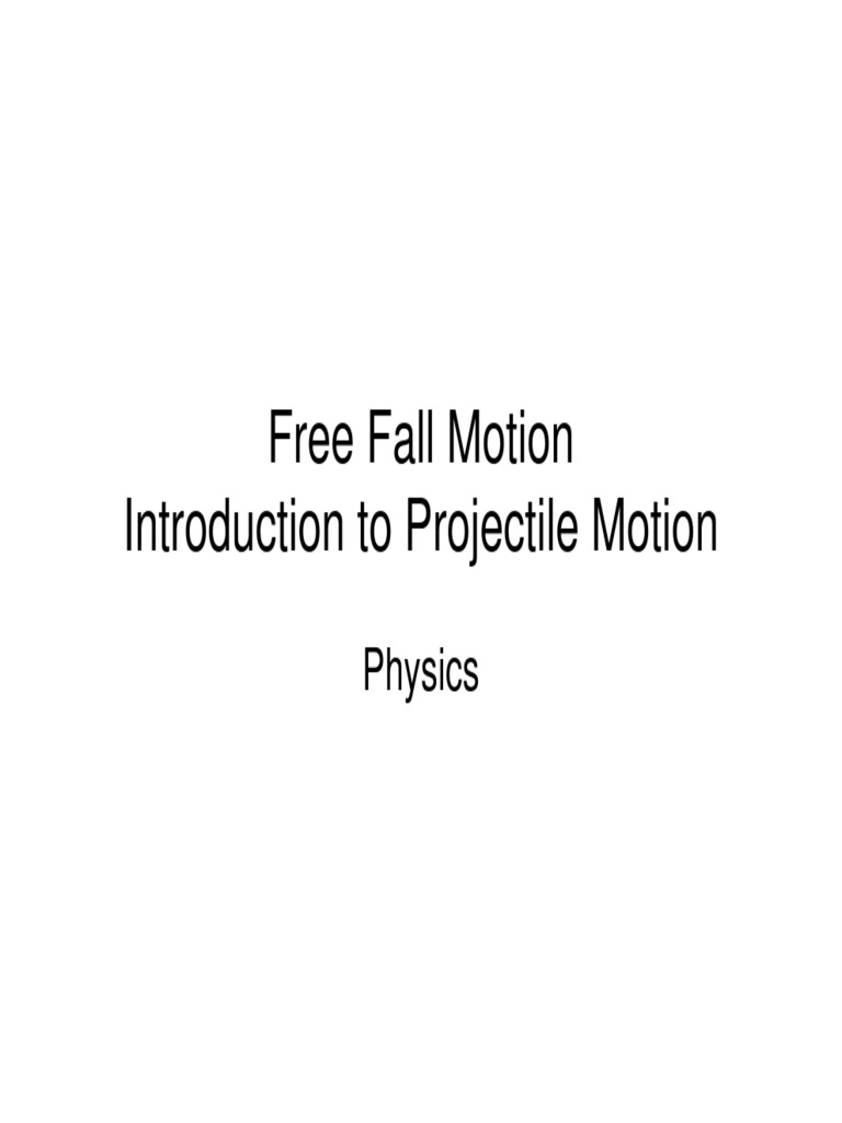 Free Fall Motion | PDF