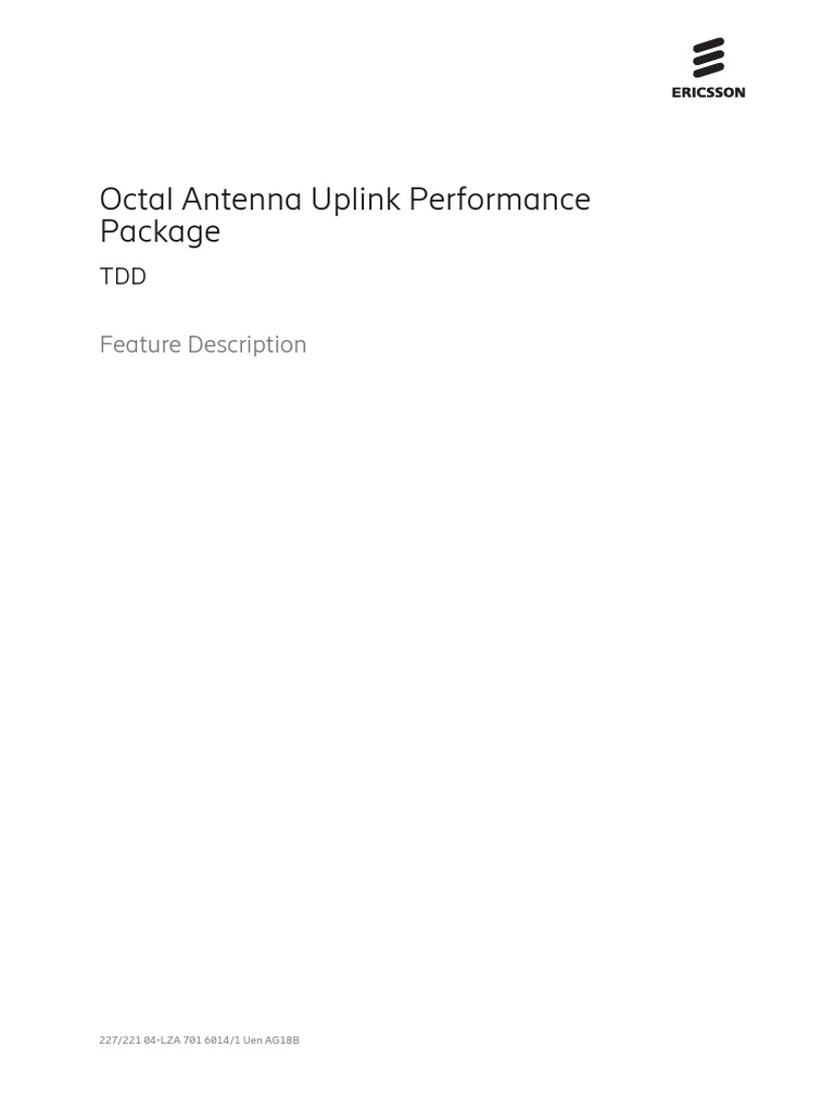 Octal Antenna Uplink Performance PackageTDD | PDF