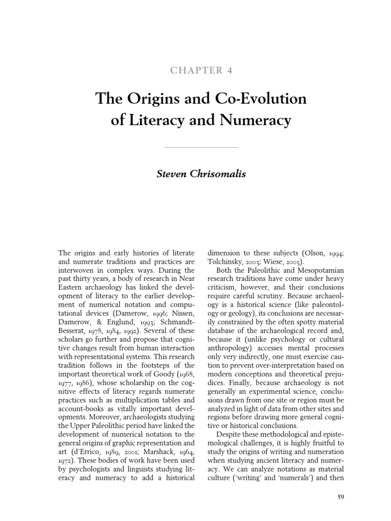 The Origins and Co Evolution of Literacy (1) | PDF