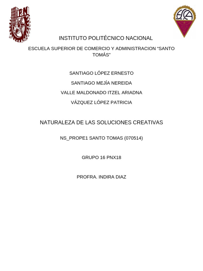Naturaleza de Las Soluciones Creativas | PDF | Pensamiento | Creatividad