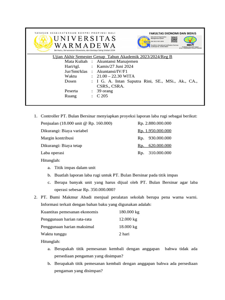 39 Uas Akmen F1 | PDF