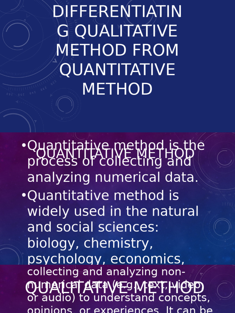 Differentiating Qualitative Method and Quantitative Method | PDF