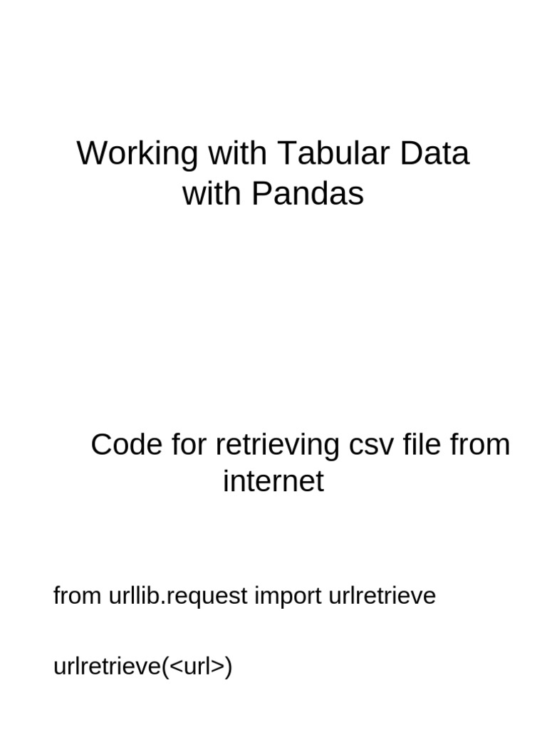 Working With Tabular Data With Pandas 1 | PDF Working With Tabular Data With Pandas 1 | PDF