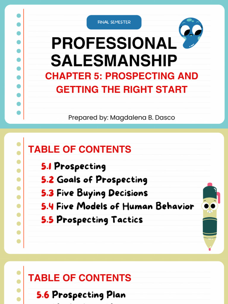 Professional Salesmanship Lesson 5 | PDF