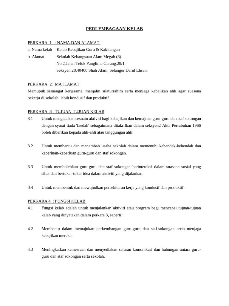 Perlembagaan KKGK 2024 | PDF