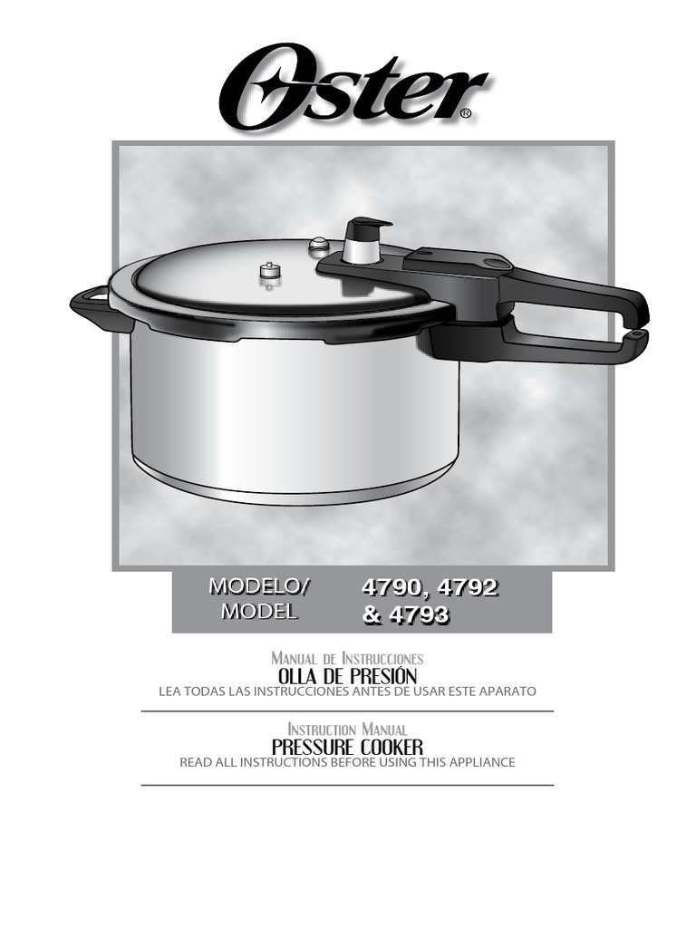 Manual Olla Presion Oster | PDF