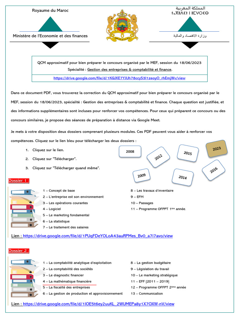 Mef - QCM 2023 | PDF