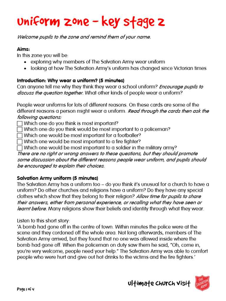 KS2 Uniform Zone Script | PDF