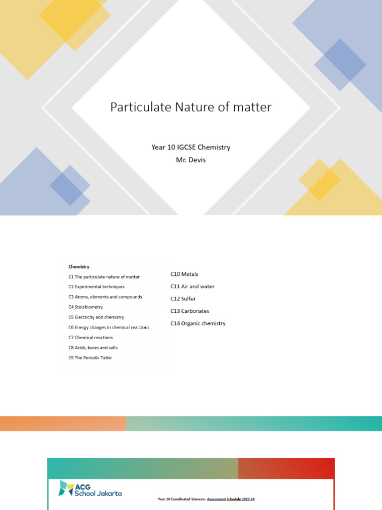 C1 Particulate Nature of Matter | PDF