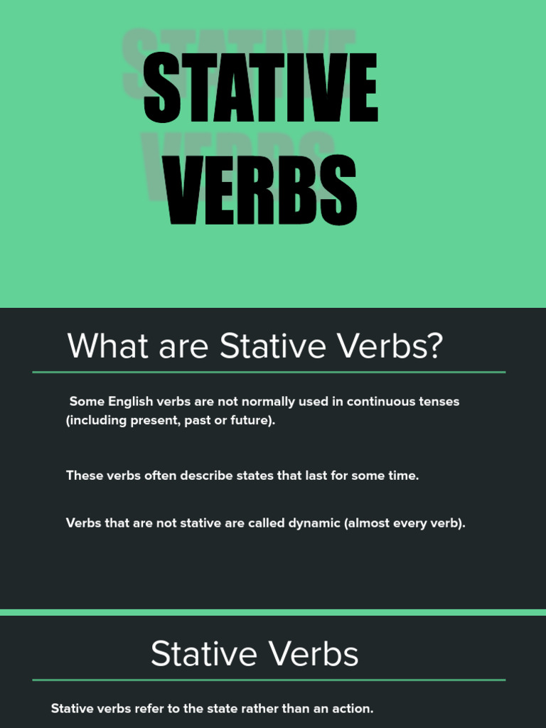 Stative Verbs | PDF