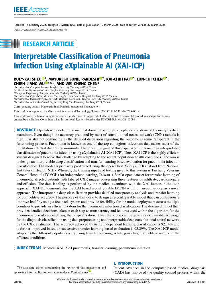 Interpretable Classification of Pneumonia Infection Using EXplainable AI XAI-ICP | PDF