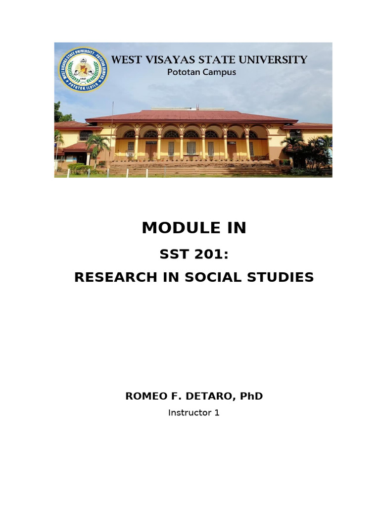 Module in Research in Social Studies Updated 2 4 2022 1 | PDF