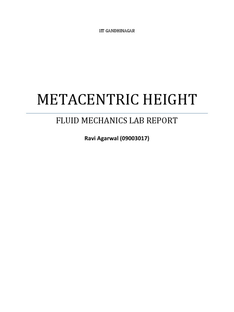 Metacentric Height | PDF | Buoyancy | Classical Mechanics