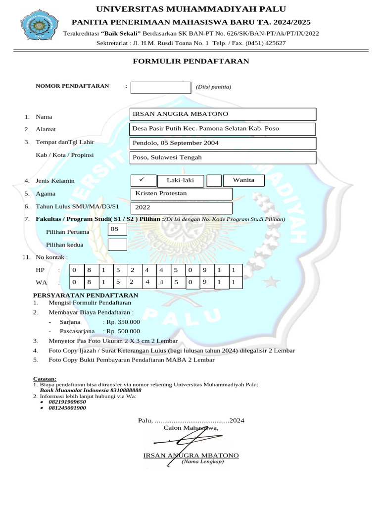 Formulir Maba 2024 | PDF