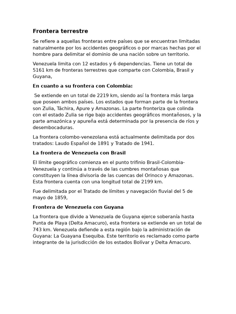 Fronteras Terrestres y Marítimas | PDF