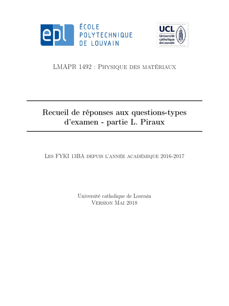 R Ponse Question Piraux | PDF