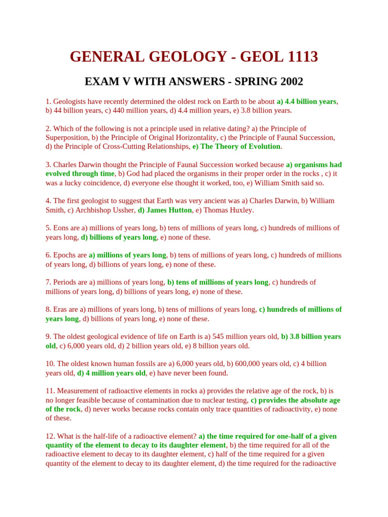 General Geology 5 | PDF