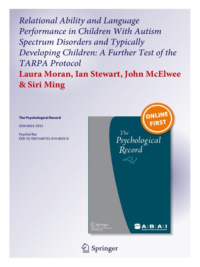 Moran 2014 The Psychological Record | PDF