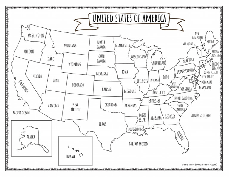 Printable Map of US | PDF