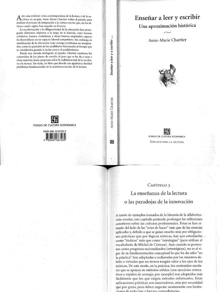 Enseñar A Leer y Escribir... CHARTIER, Anne-Marie CAP 3 | PDF