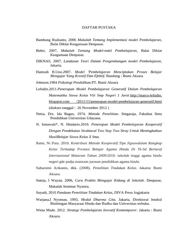 Daftar Pustaka - Lampiran Sapta Timira | PDF