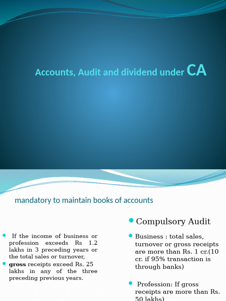 Accounts Audit and Dividend | PDF