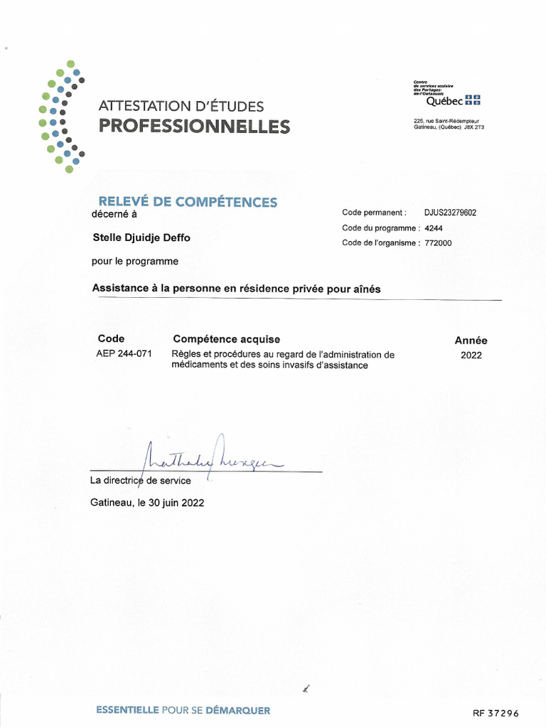 Attestation de Réussite Loi 90 | PDF