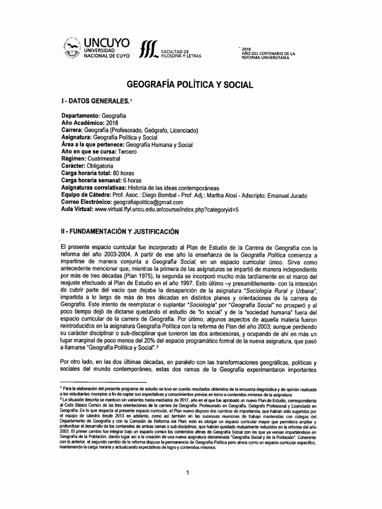 2018 Geografia Politica y Social | PDF