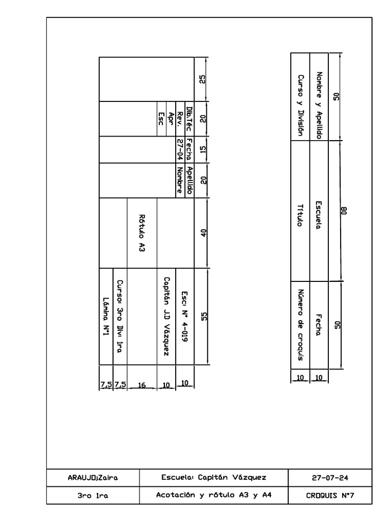 Acotación Rótulo A3 A4 3ro 1ra - 050153 | PDF