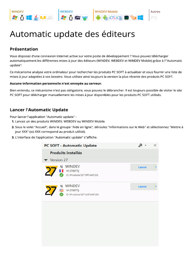 Automatic Update Win Dev | PDF
