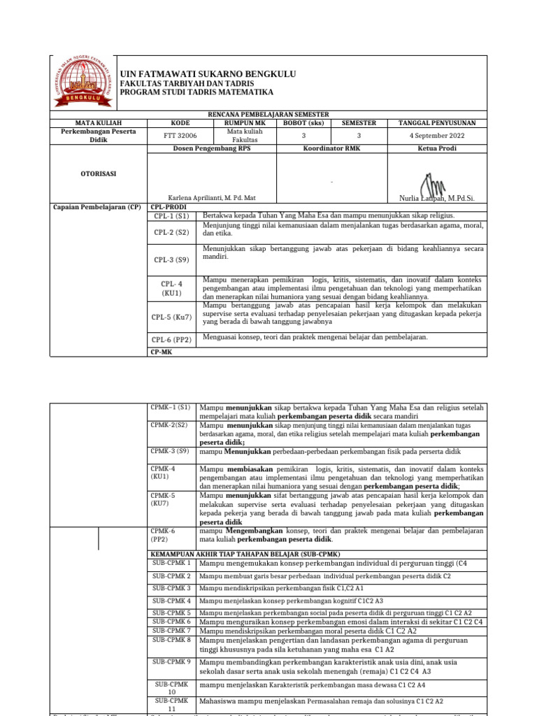 RPS PPD Edit CPMK Tugas | PDF