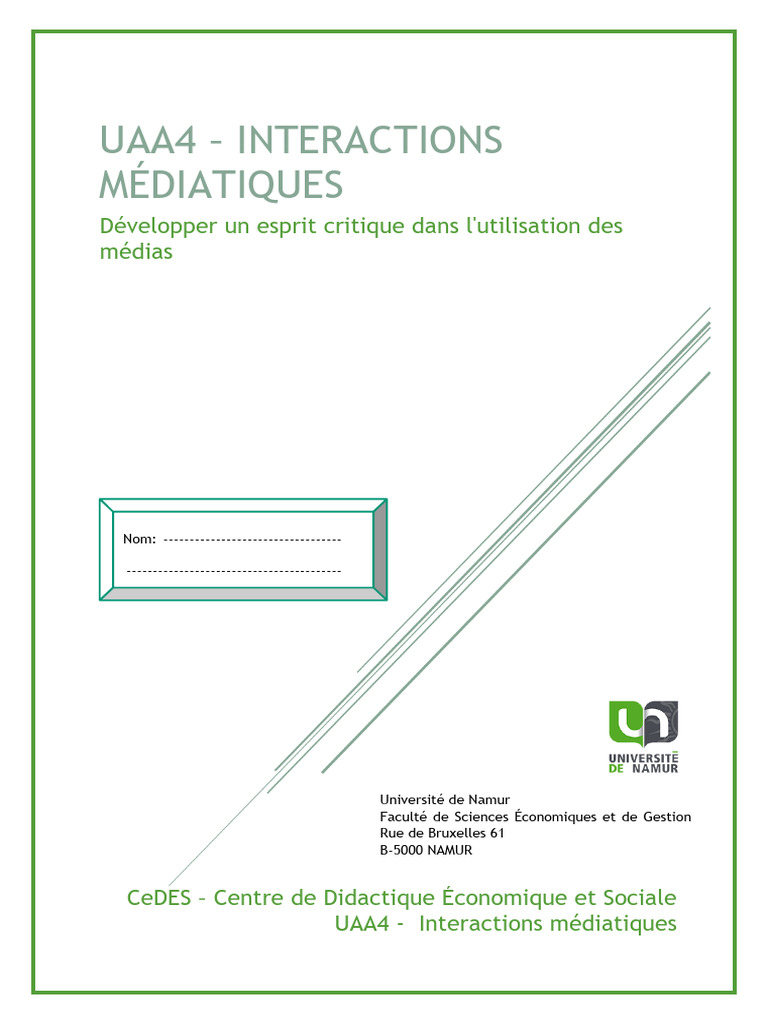 UAA4 InteractionsMediatiques Prof | PDF
