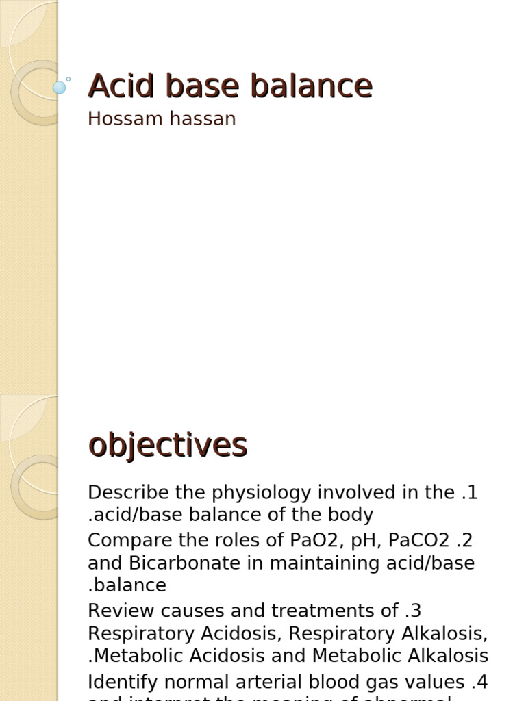Acid Base Balance Hossam | PDF