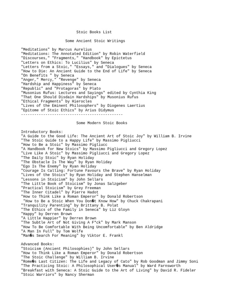 Stoic Books List | PDF