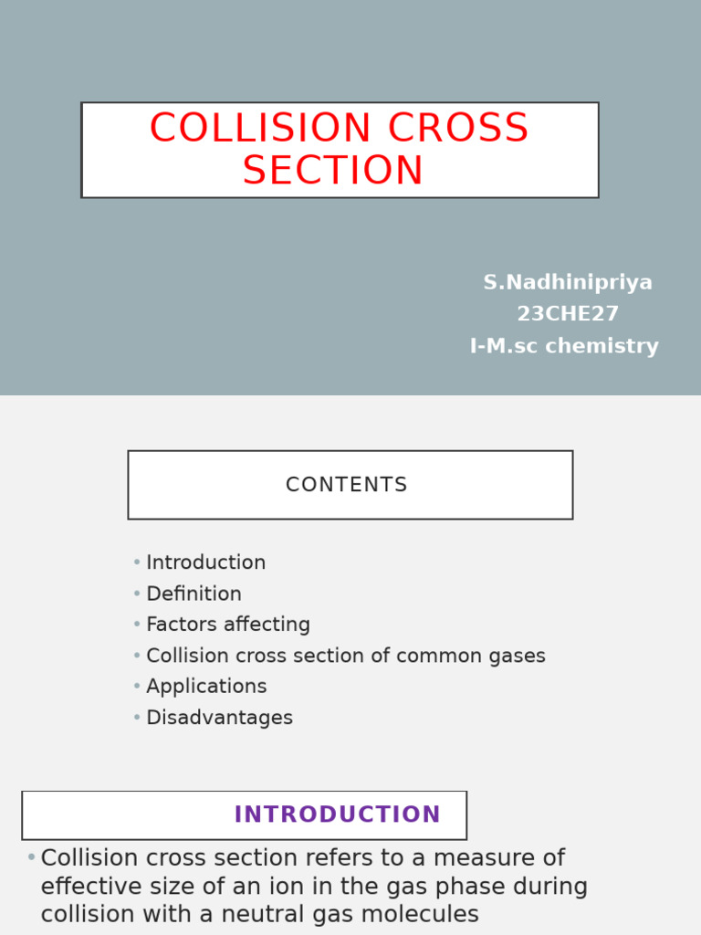 Collision Cross Section | PDF