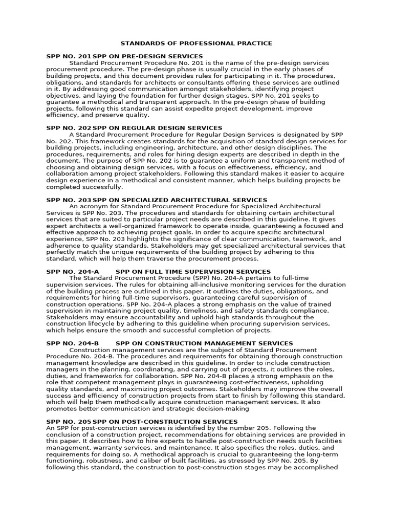 Standard Procurement Procedure No Pdf Procurement Construction