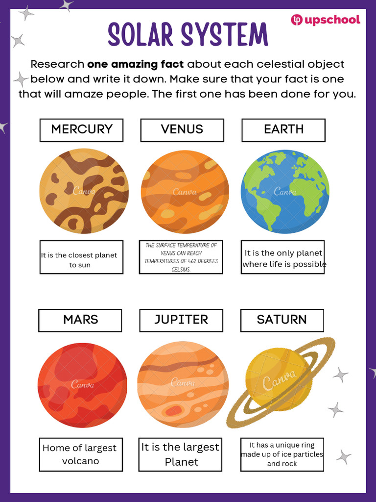 Copy of Solar System Vocabulary Science Worksheets for Kids | PDF